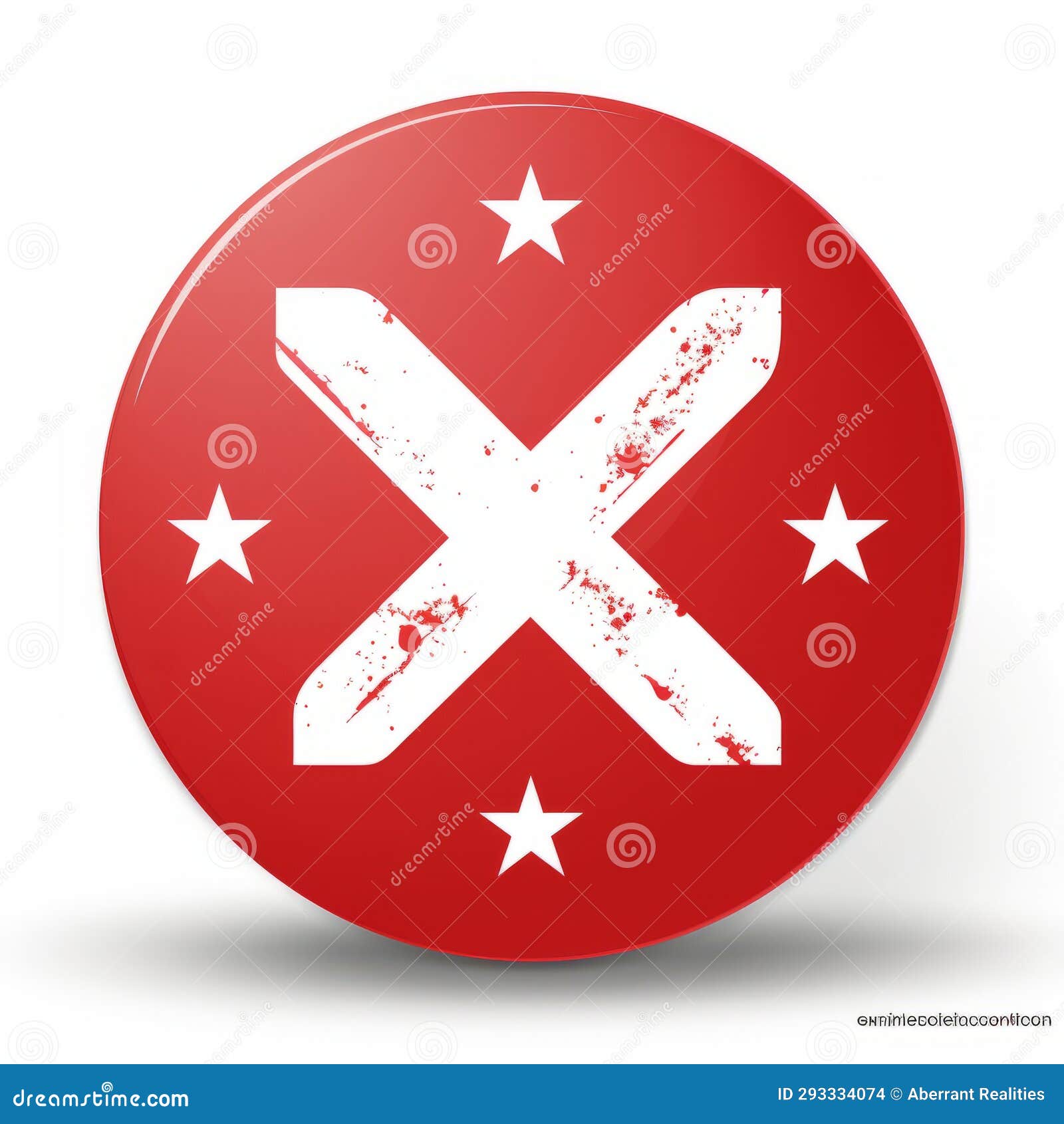 A Red and White Button with an X on it Stock Illustration ...