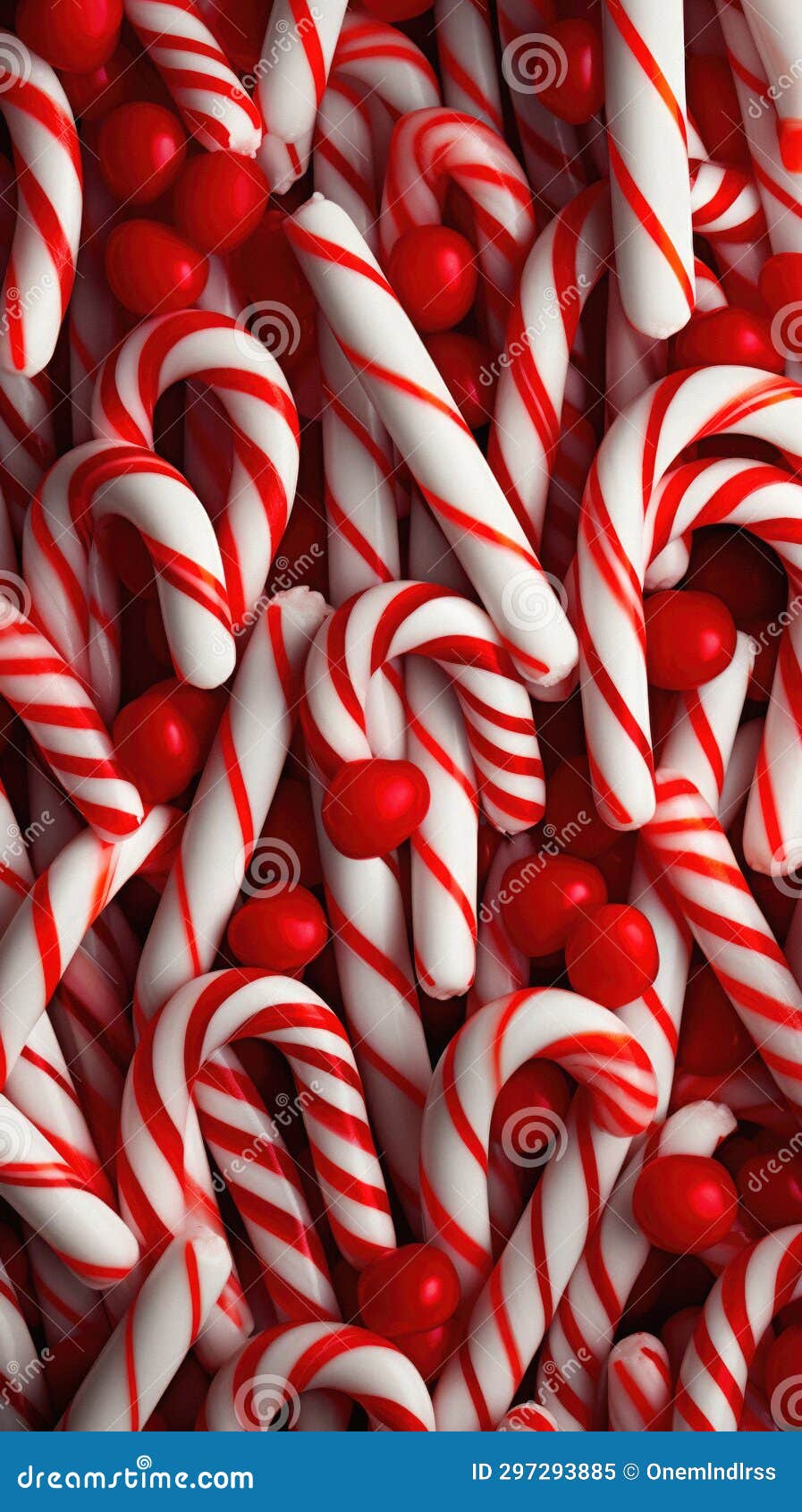 Red and White Candy Canes Background. Top View . Stock Illustration ...