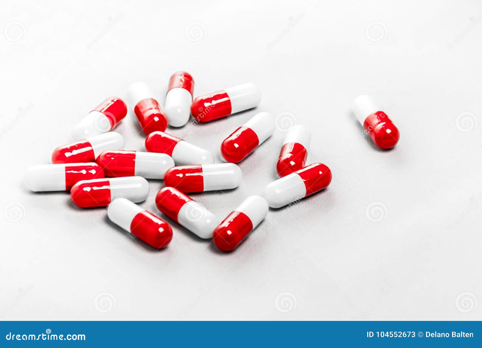 Red and white pills stock image. Image of medicine, sick - 104552673