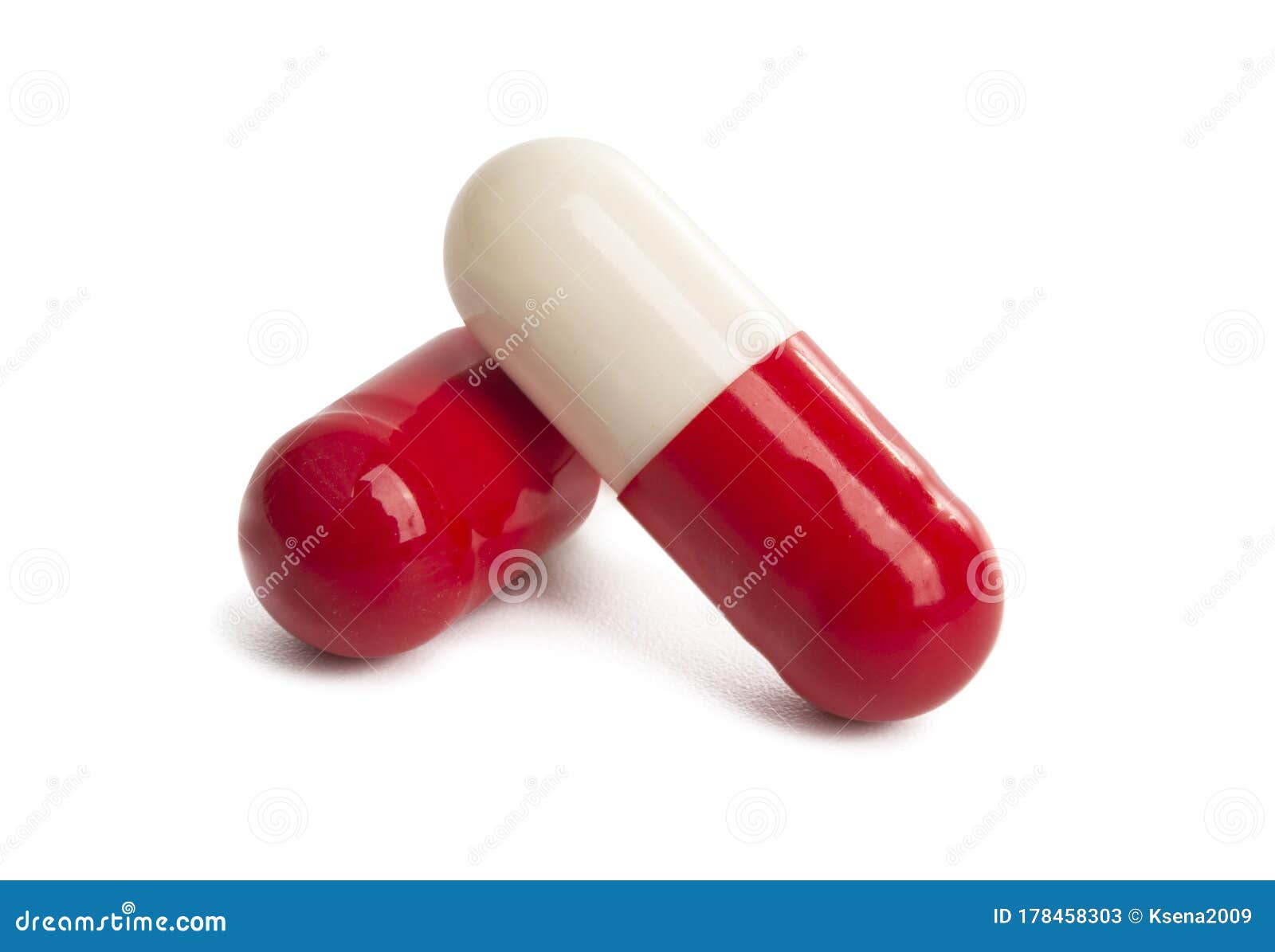 Red-white Capsules Isolated Stock Image - Image of addiction, medical ...