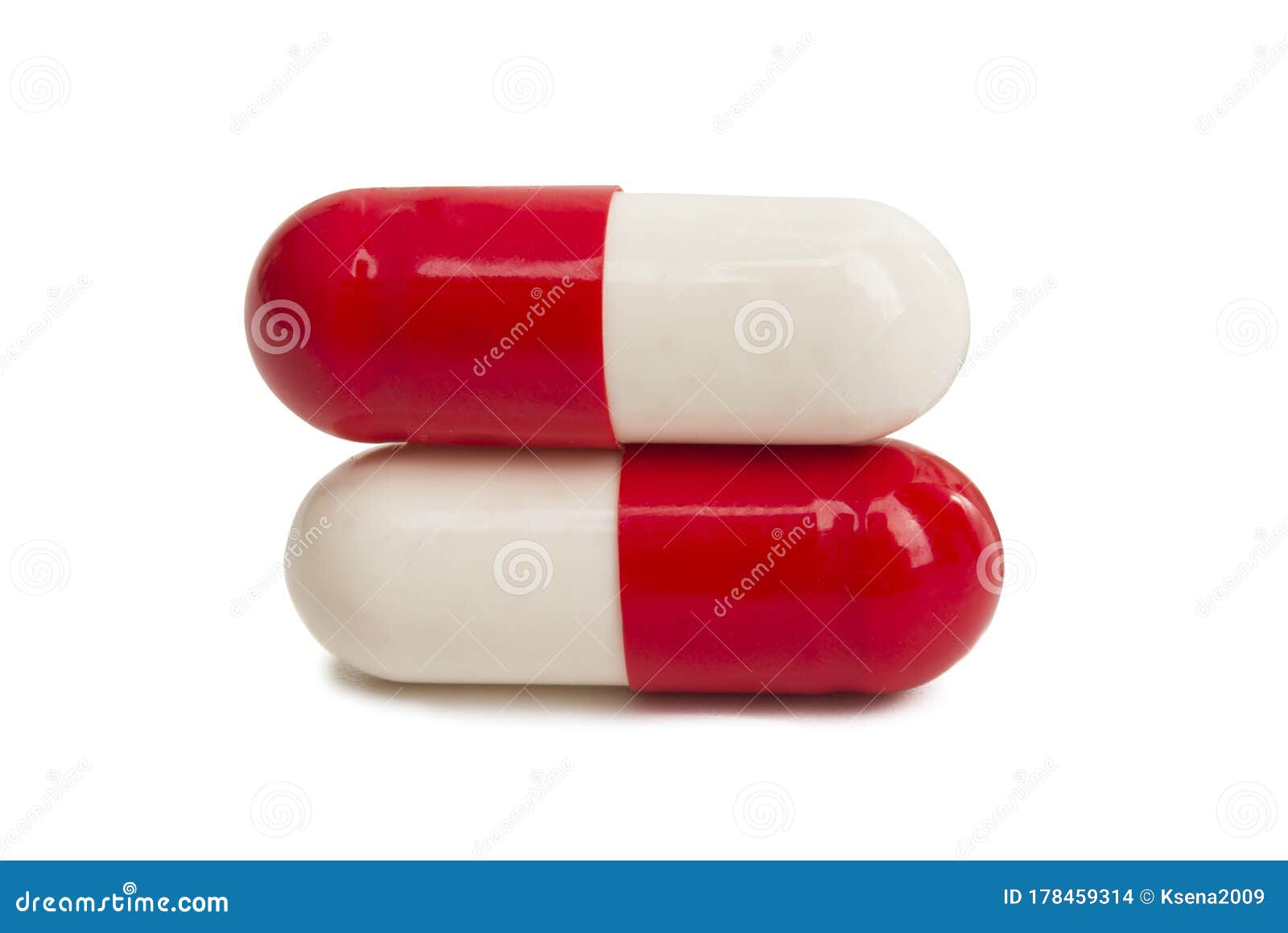 Red-white Capsules Isolated Stock Photo - Image of healthy, pharmacy ...