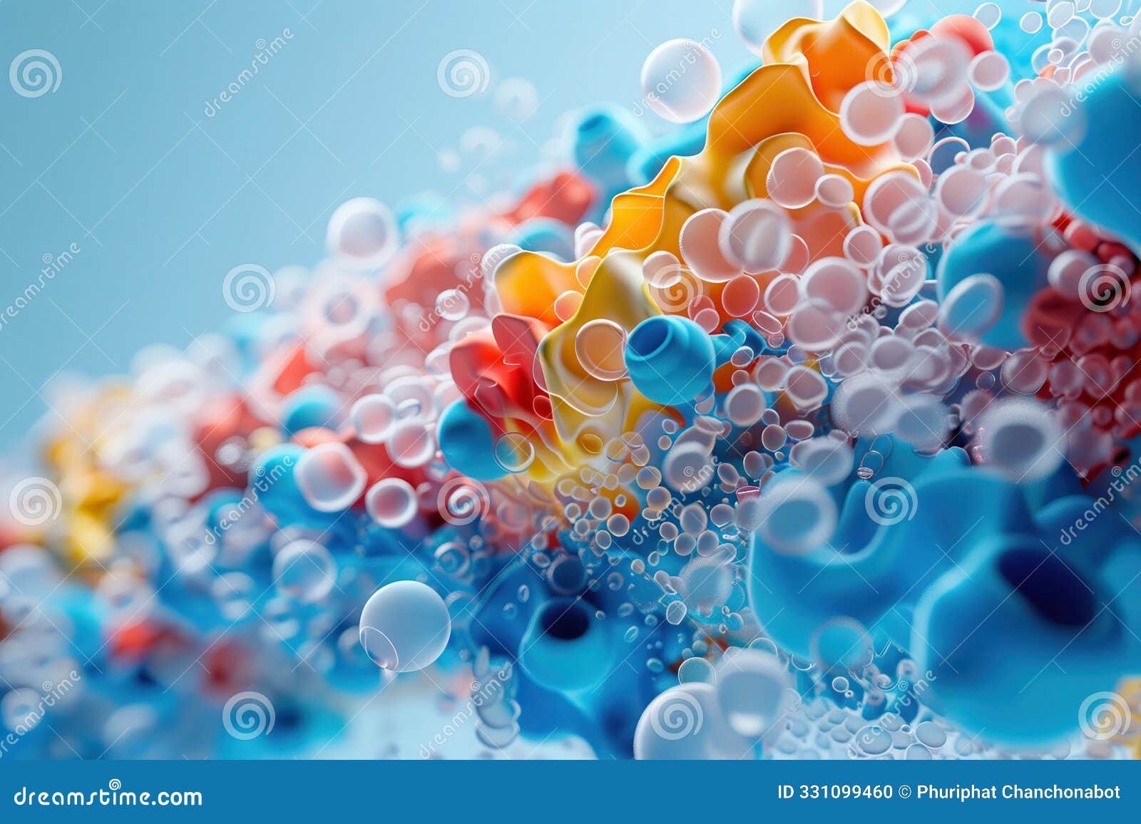 Red and White Cell with a Blob on it with Generative AI Stock Photo ...