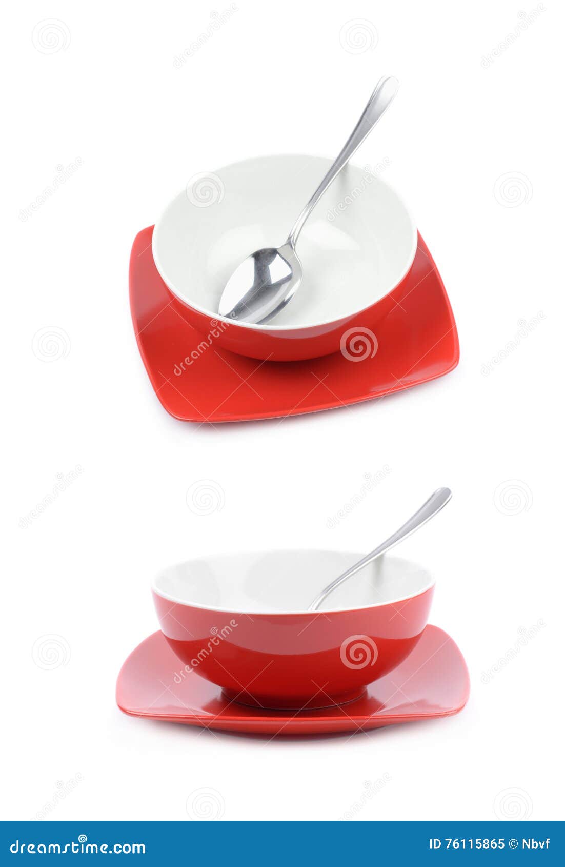 Red and White Ceramic Bowl Isolated Stock Image - Image of cooking ...