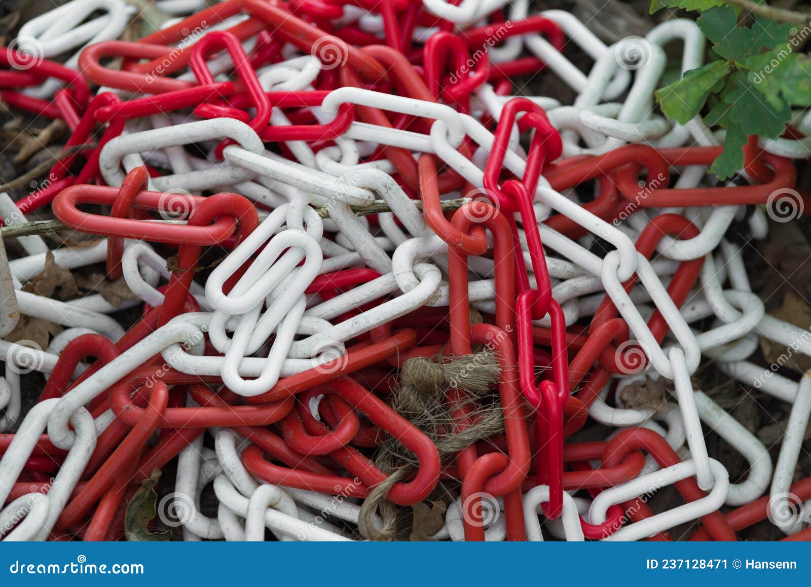 Red and white chain stock image. Image of fence, white - 237128471