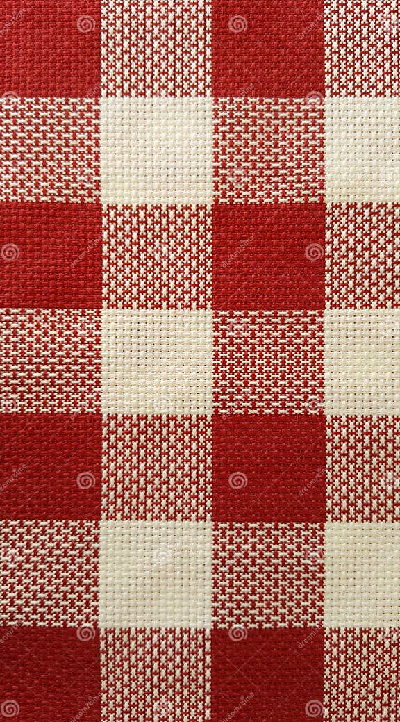 Red and White Checker Board Fabric Stock Image - Image of fabric ...