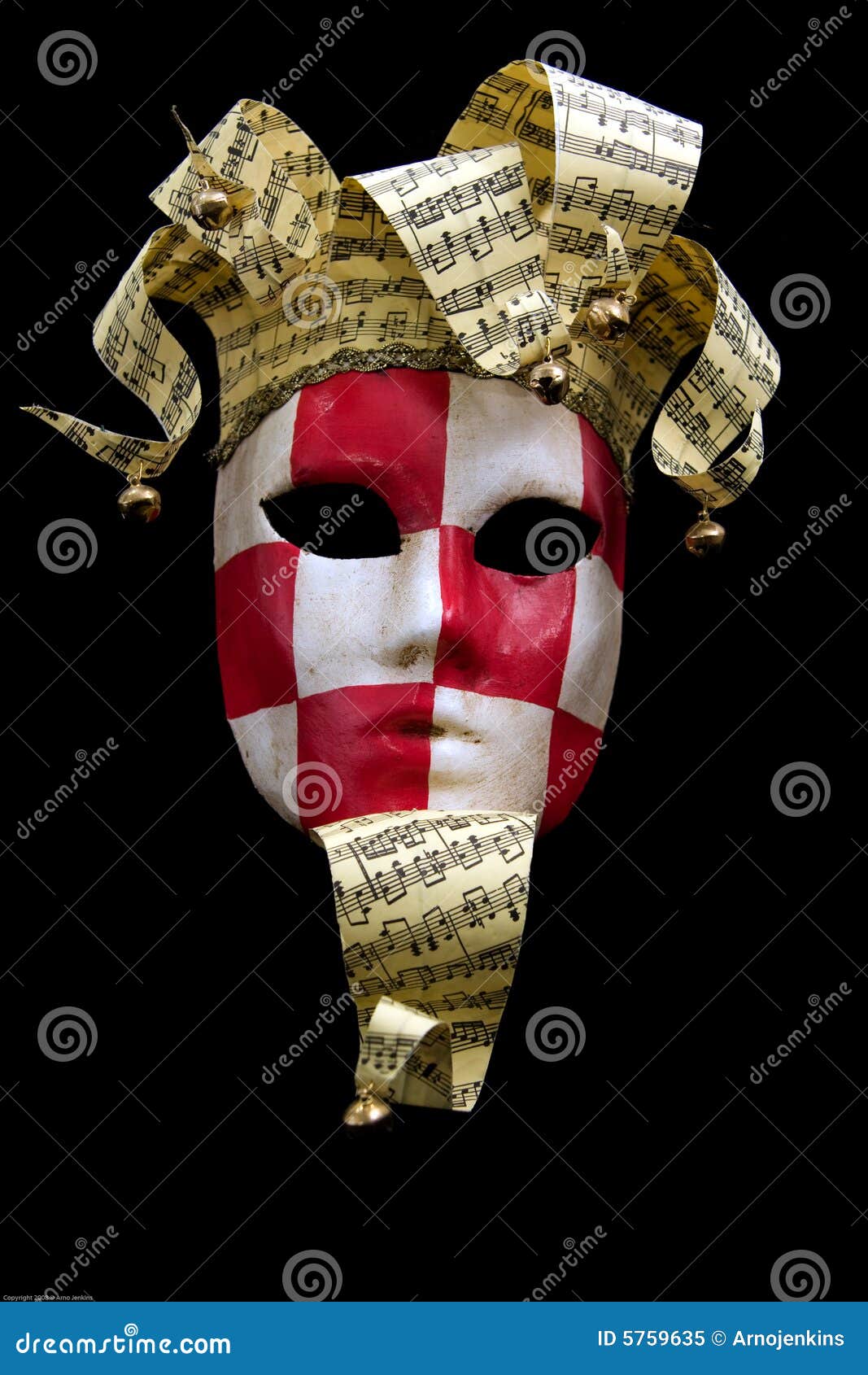 Red & White Checkered Carnival Mask Stock Image - Image of music ...