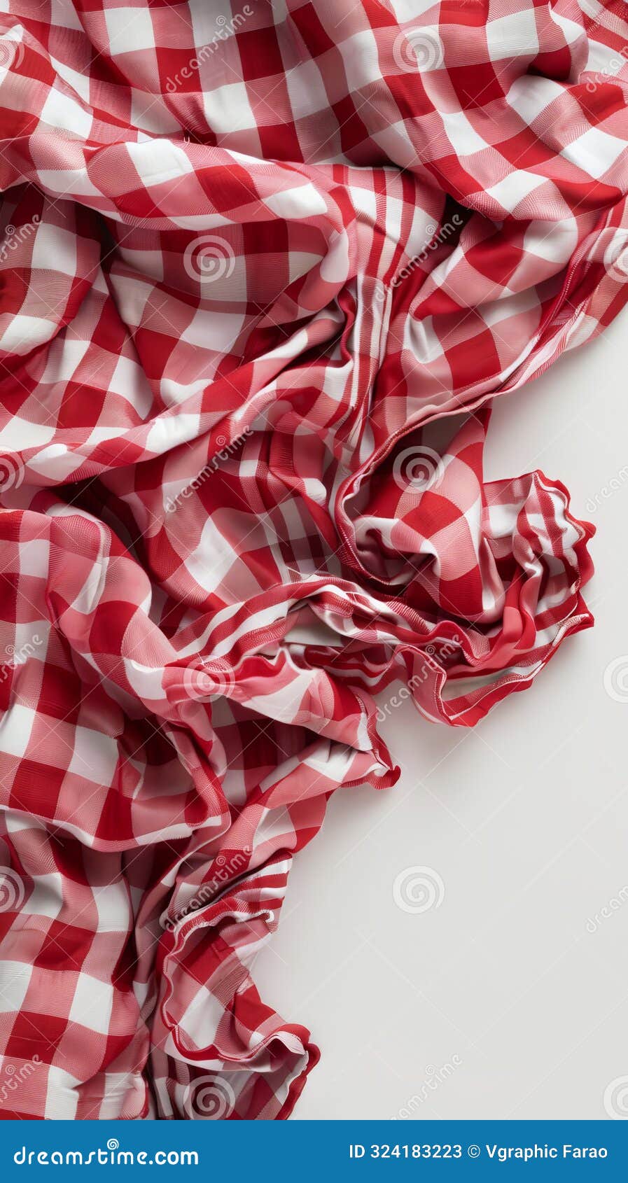 Red and White Checkered Fabric, Close-up View. Textile Material Pattern ...
