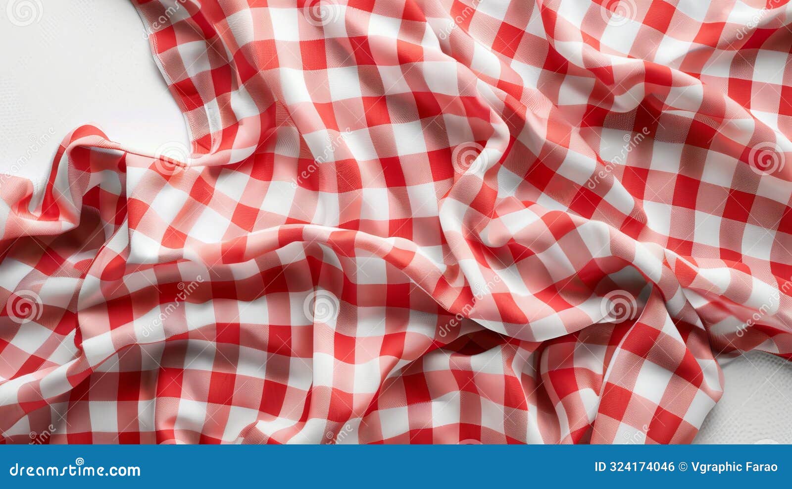Red and White Checkered Fabric Pattern, Close-up. Textile Design and Picnic Aesthetic Concept ...
