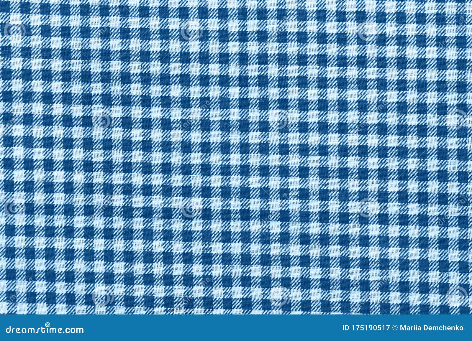 Classic Blue and White Checkered Fabric Texture. Bright Colored Cotton ...