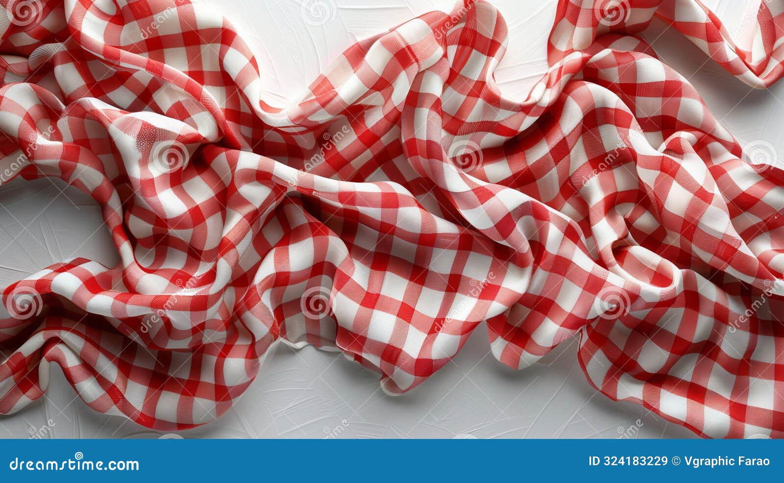 Red and White Checkered Fabric on Textured White Surface Stock Image ...