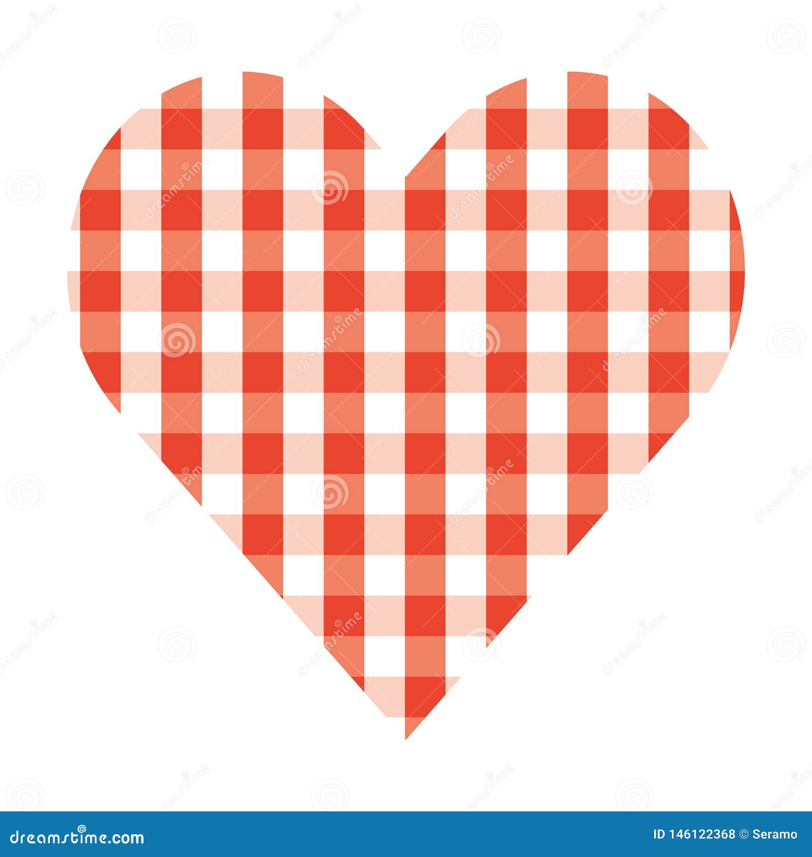 Red and White Checkered Heart Stock Vector - Illustration of white ...