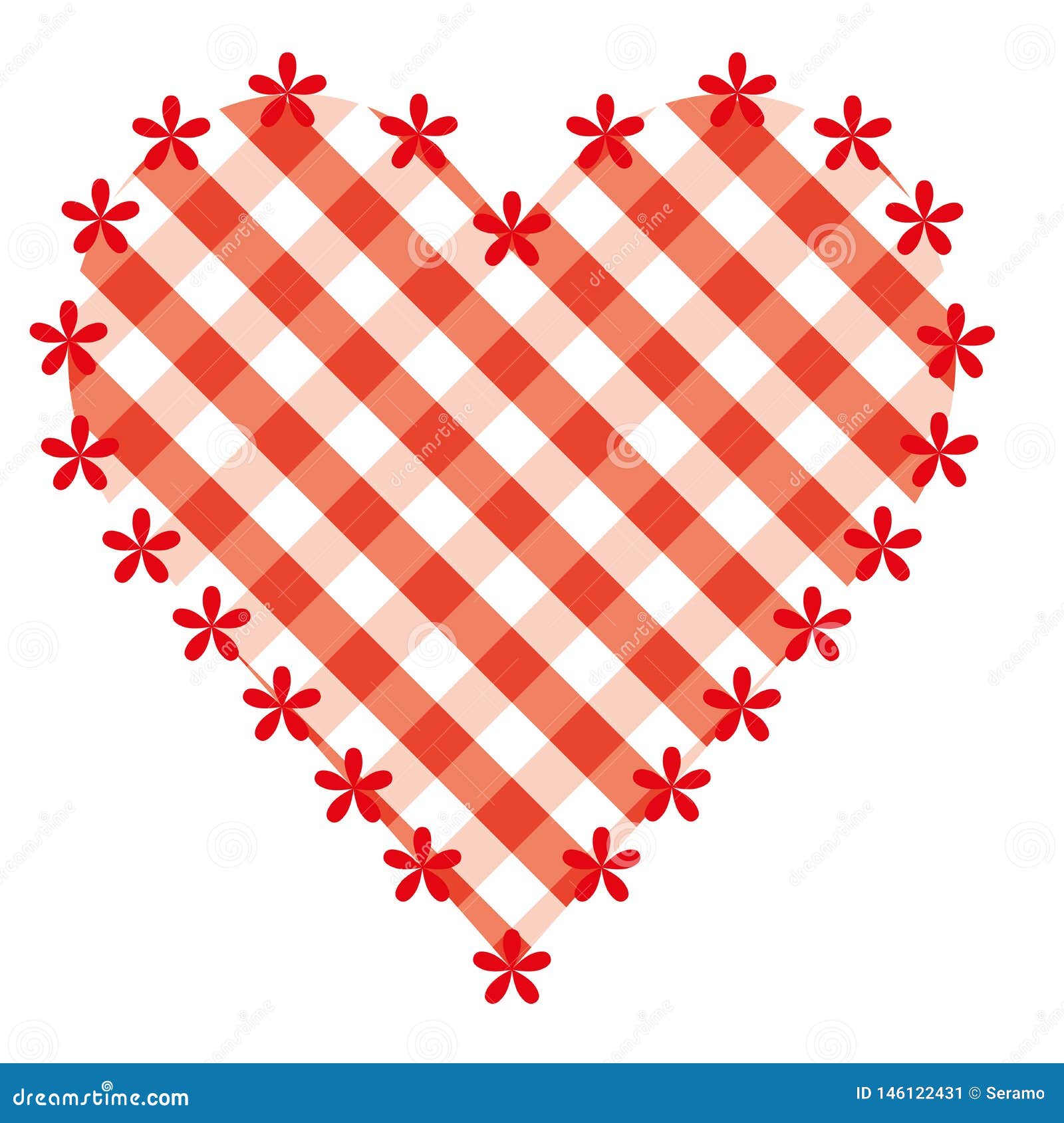Red and White Checkered Heart Stock Vector - Illustration of graphic ...
