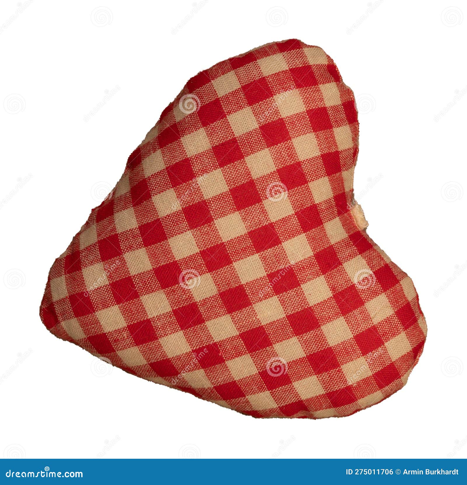 Red and White Checkered Heart Made with Fabric Stock Photo - Image of ...