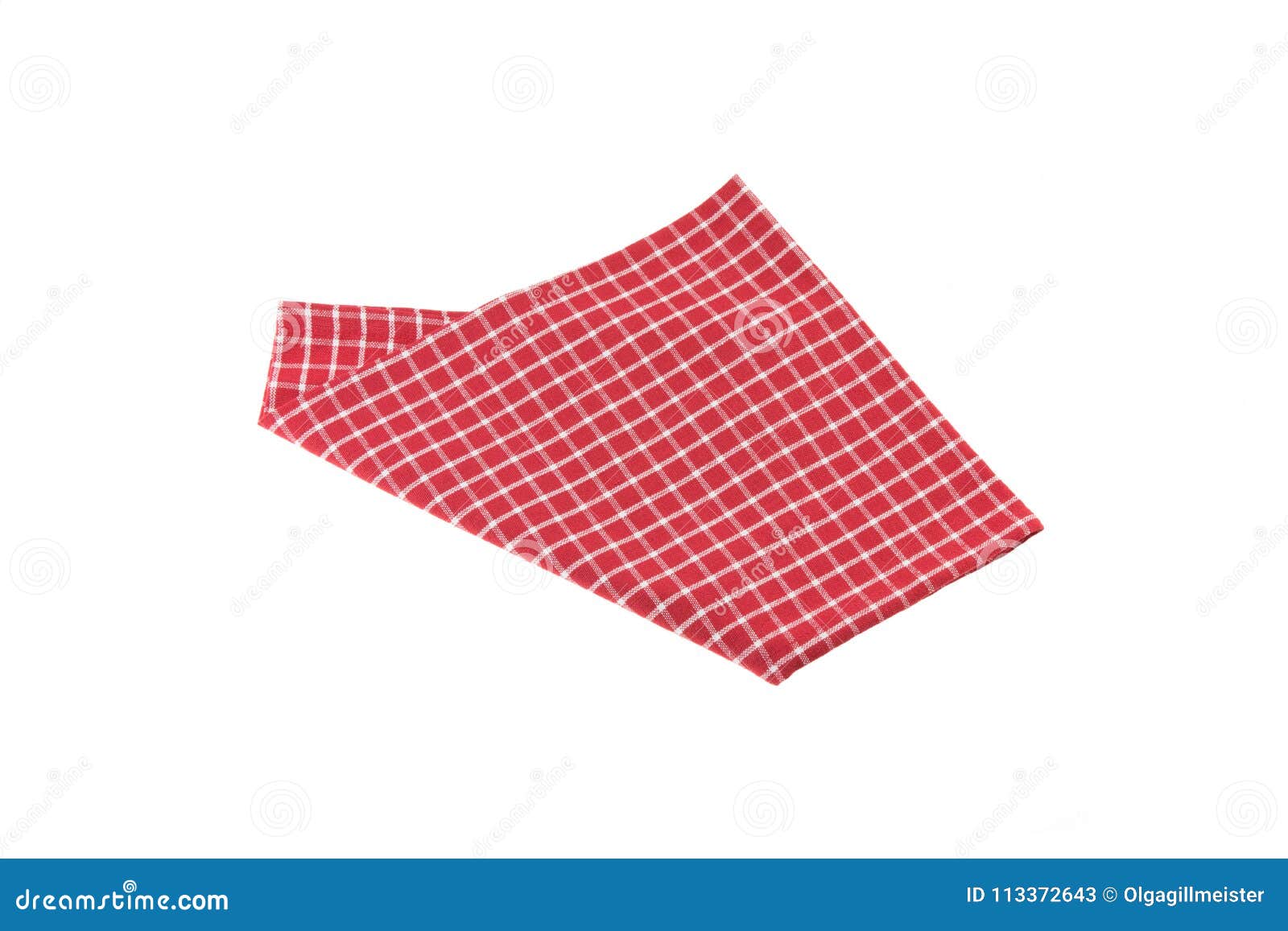 Red White Checkered Kitchen Towel on White Backround Stock Image ...