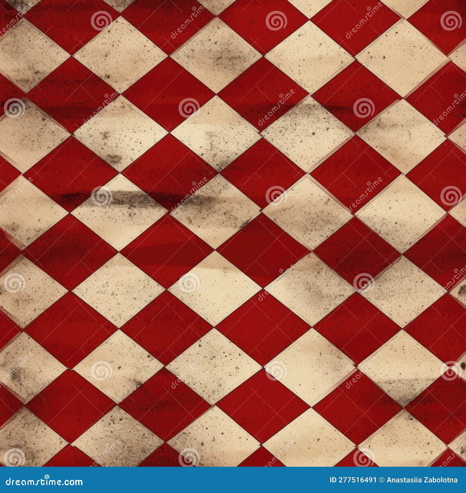Red and White Checkered Pattern on Circus Floor. Infinite, Seamless ...