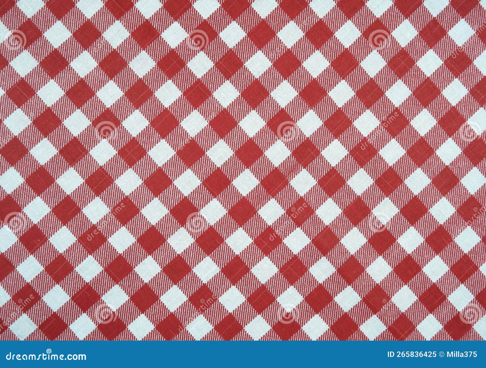 Red White Checkered Pattern Cotton Fabric Canvas Background. Stock ...