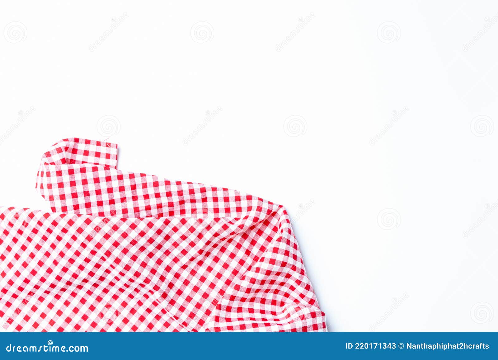Red White Checkered Tablecloth Isolated on White Background Top View ...