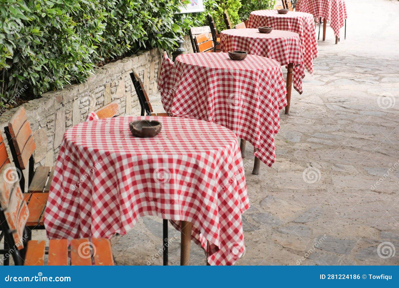 Red and White Checkered Tablecloth of a Restaurant Stock Photo - Image ...