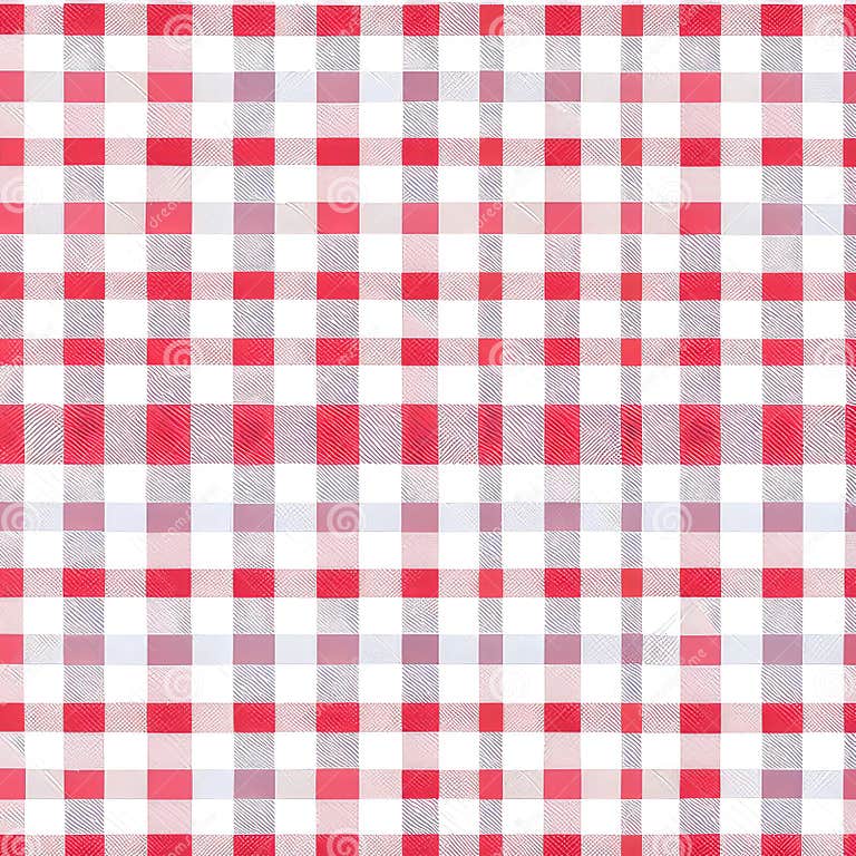 Red and White Checkered Tablecloth Texture. Seamless Pattern. AI ...