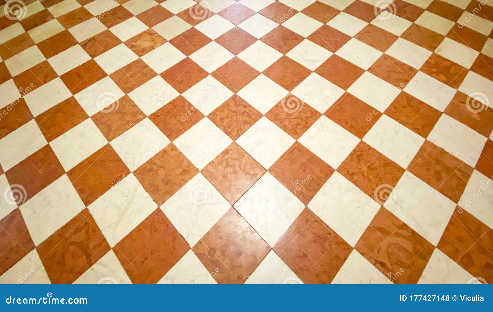 Red and White Chess Tile Floor Pattern. Close-up. Stock Photo - Image ...
