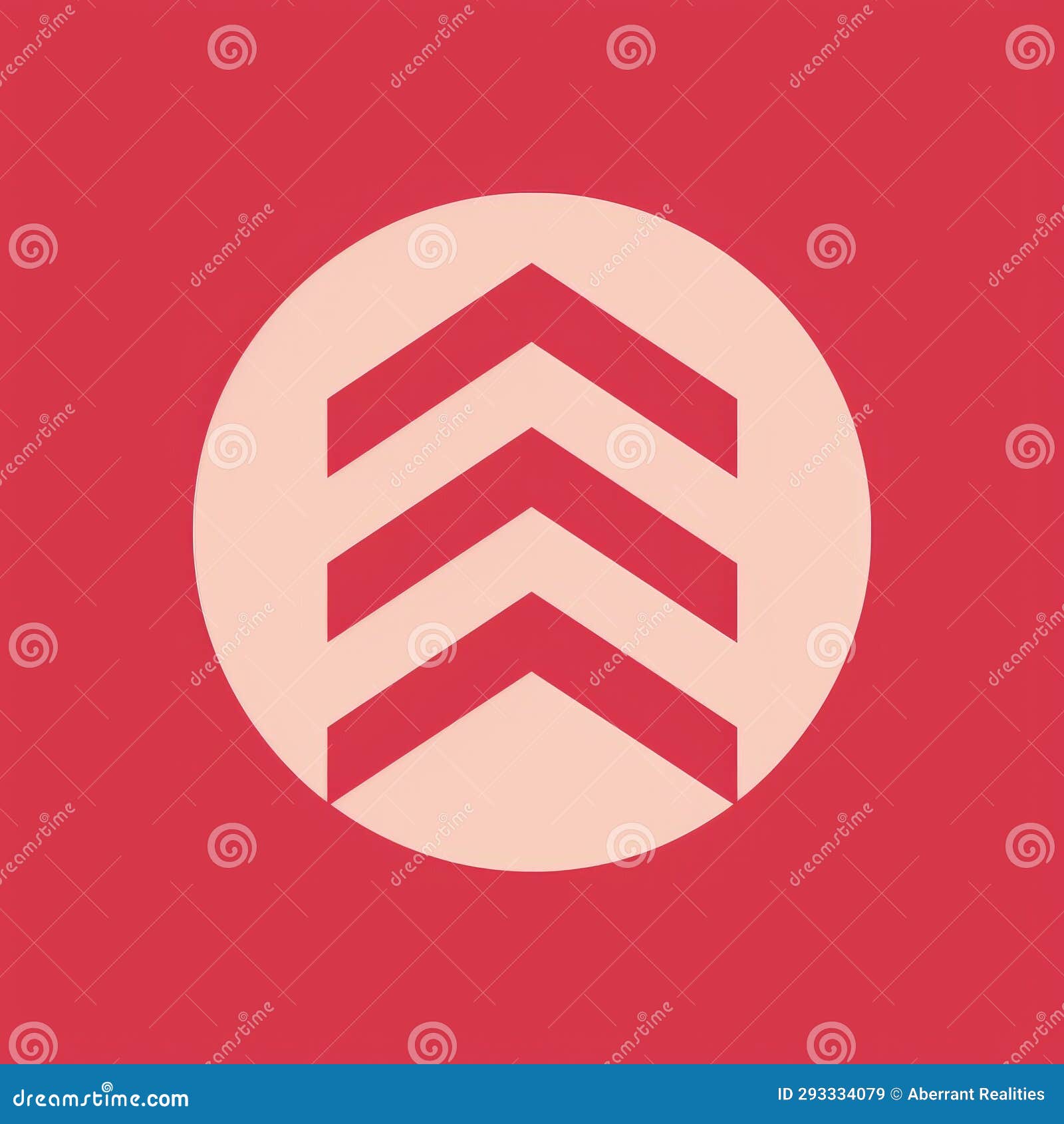 A Red and White Chevron Logo on a Red Background Stock Illustration ...