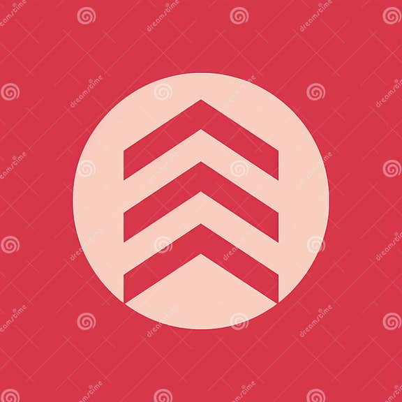 A Red and White Chevron Logo on a Red Background Stock Illustration ...