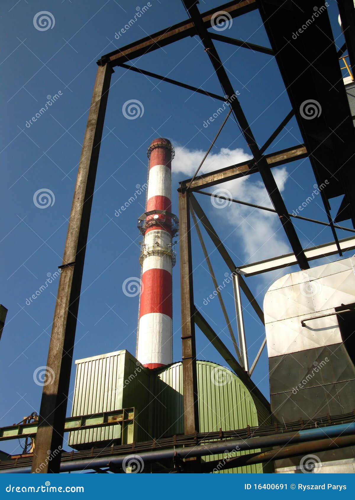 Red and white chimney stock image. Image of pedestal - 16400691