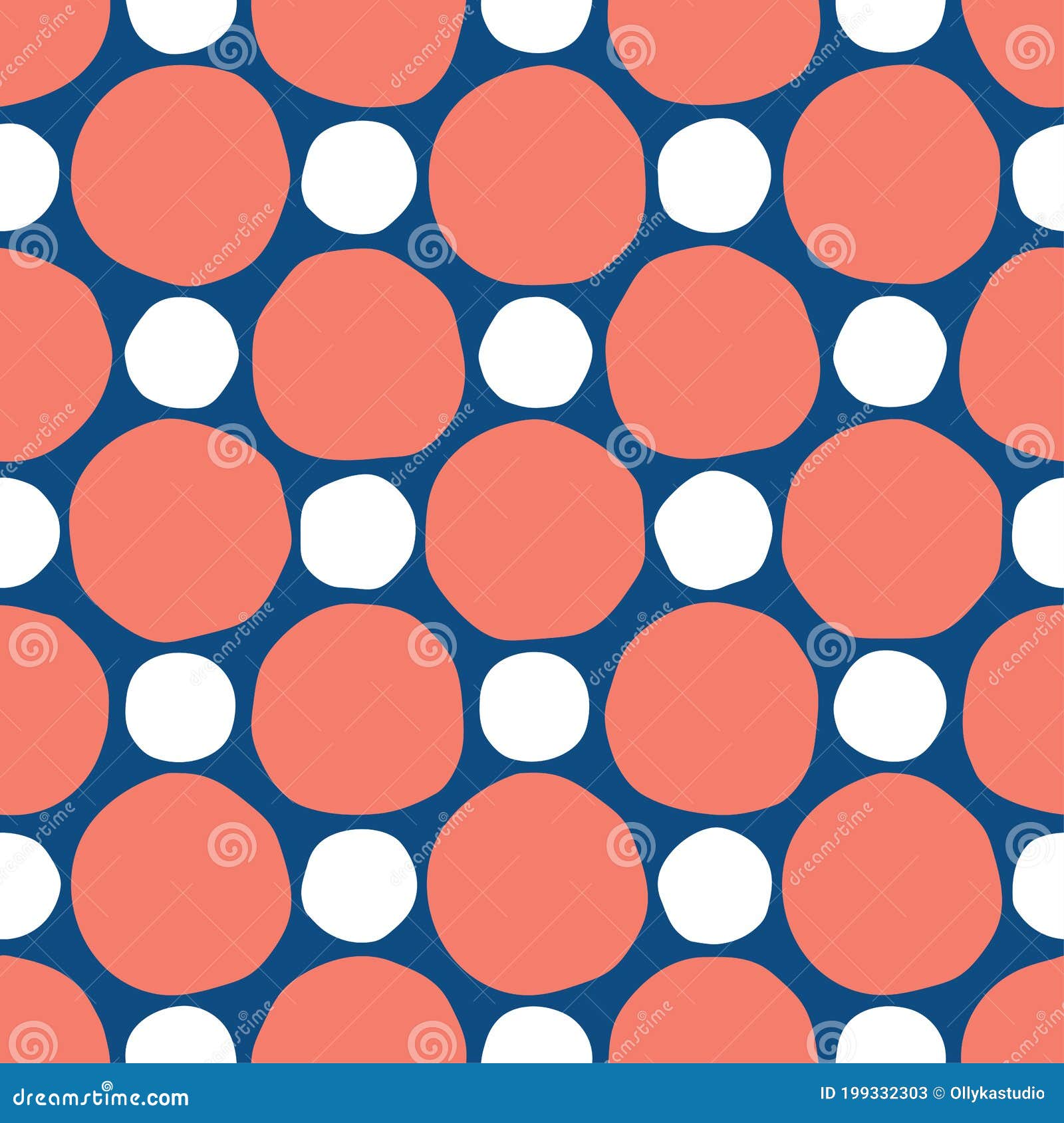 Red and White Circles on Blue Background Stock Illustration ...