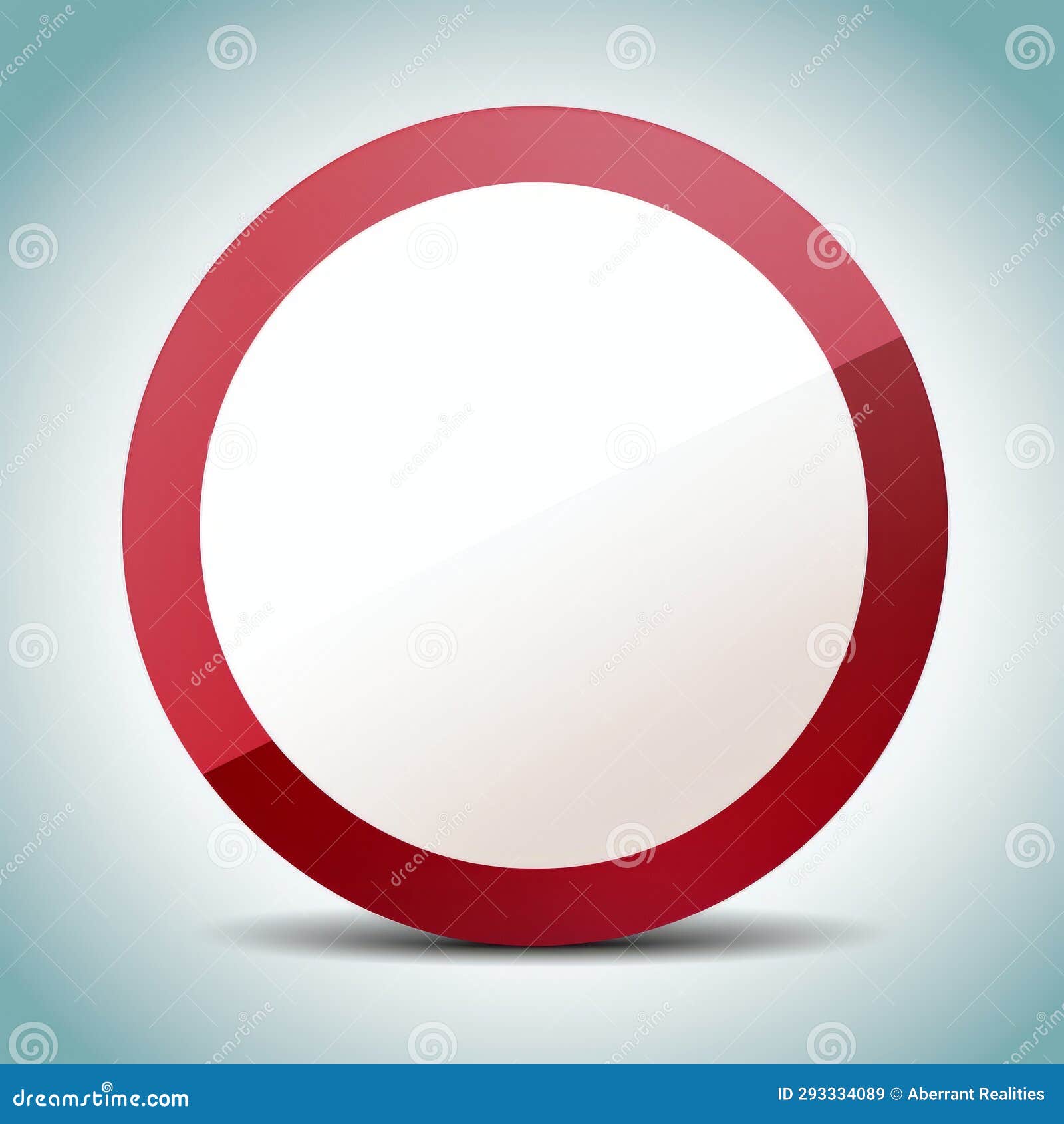 A Red and White Circular Sign on a Blue Background Stock Illustration ...