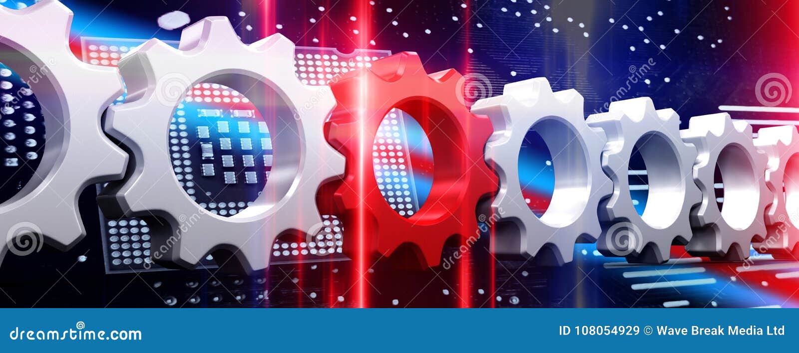 Composite Image of Red and White Cogs and Wheels Stock Image - Image of ...