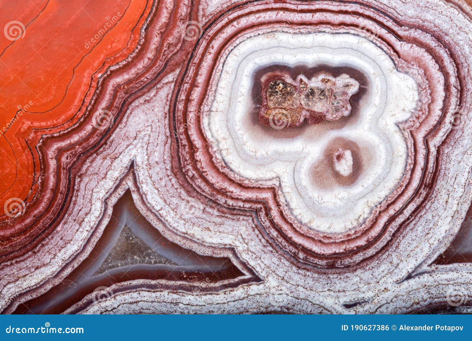 Red and White Color Agate Bright Structure Close-up Stock Photo - Image ...