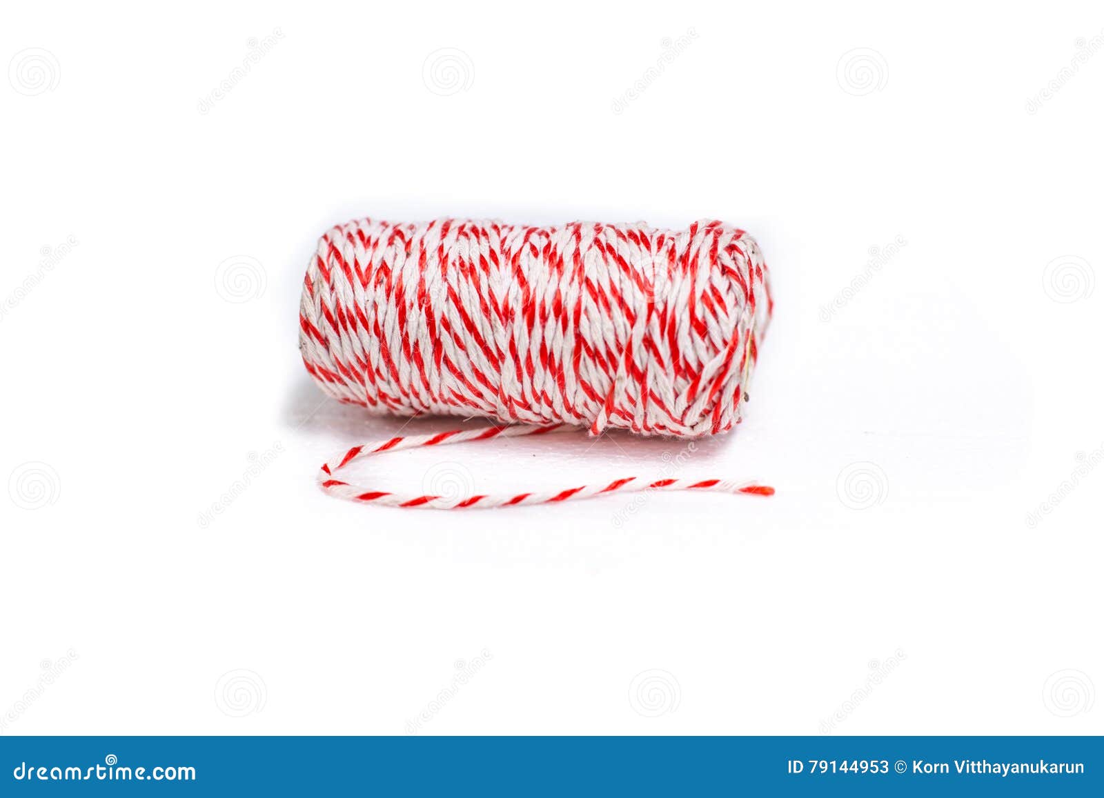Red White Color Cotton Rope for Package Stock Image - Image of hemp ...