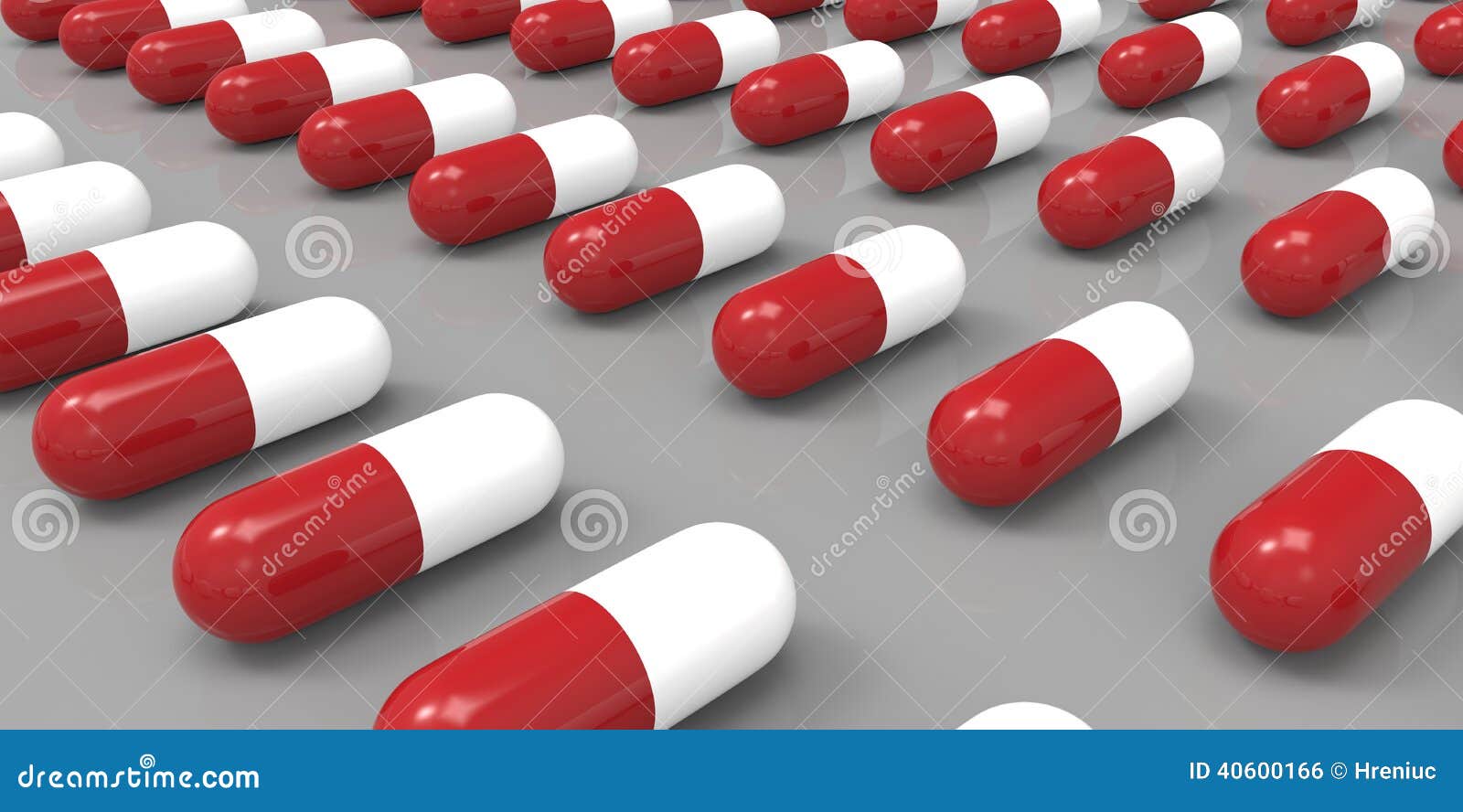 Red and White Color Pills on Gray Grey Background Stock Illustration ...