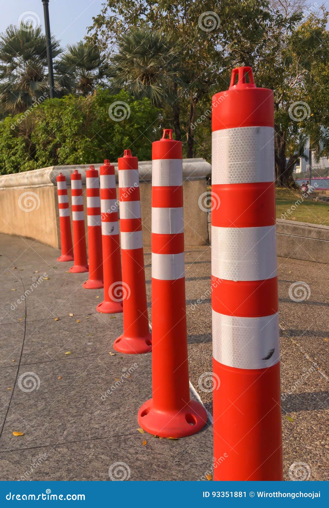 Red and White Colored Street Barrier Stock Image - Image of warning ...