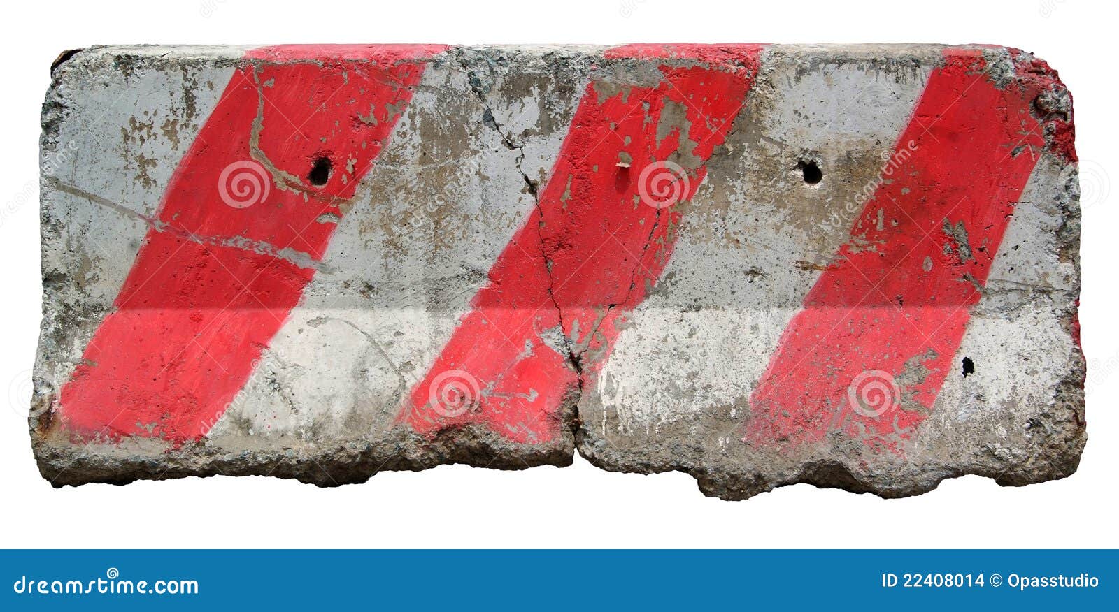 Red and White Concrete Barriers Blocking the Road. Stock Photo - Image ...