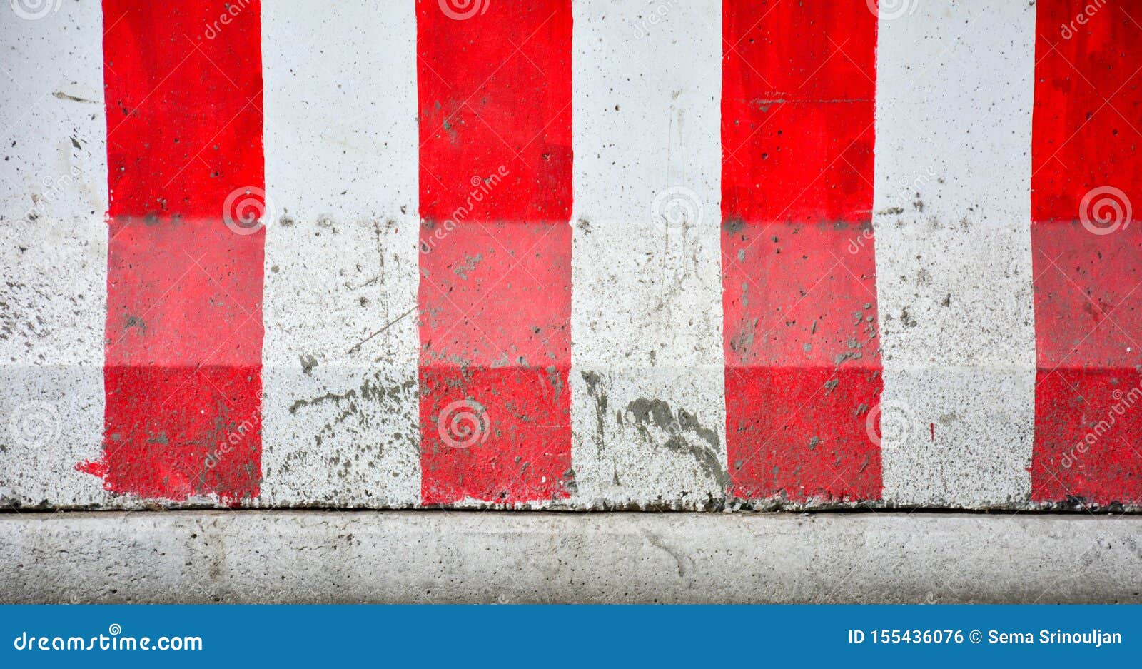Red and White Concrete Barriers Blocking the Road - Closeup Stock Photo ...