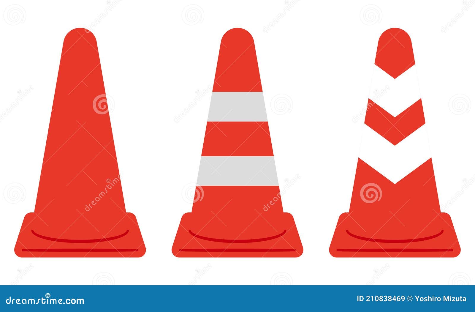 RED and White Cone Isolated on White Background Stock Vector ...