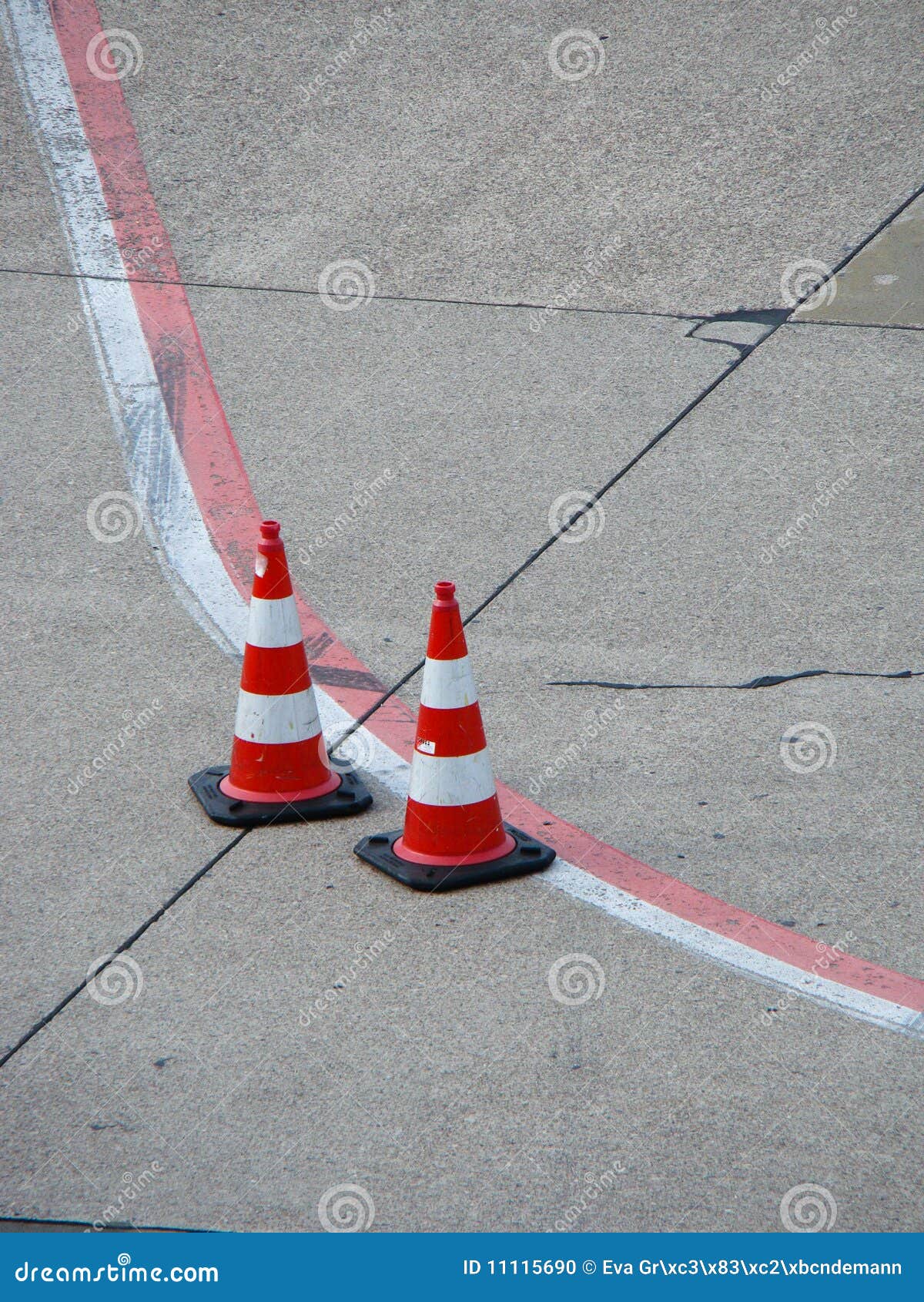 Red-white Cones with Red-white Line Stock Photo - Image of line ...