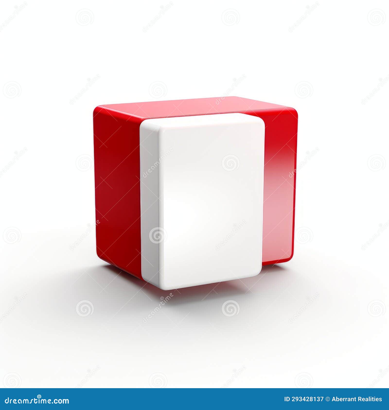 A Red and White Cube on a White Surface Stock Illustration ...