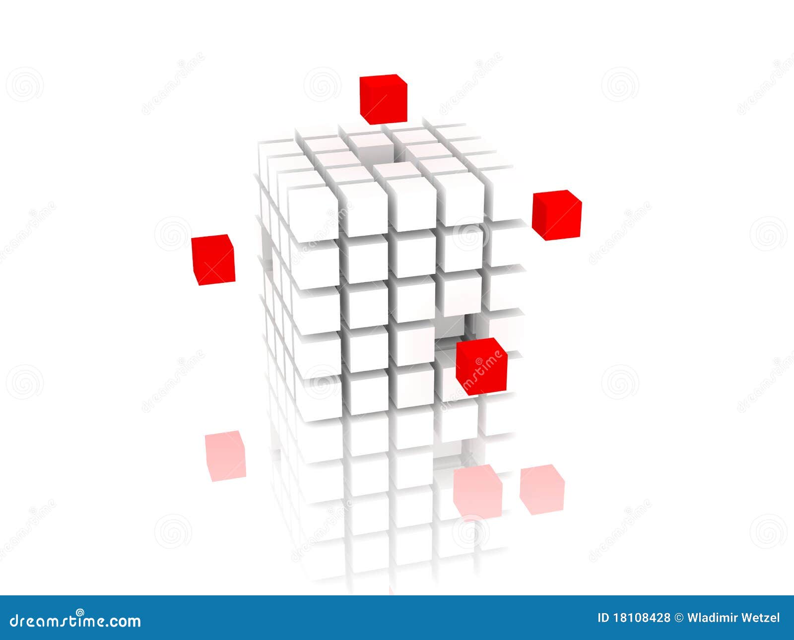 Red and white cubes stock illustration. Illustration of build - 18108428