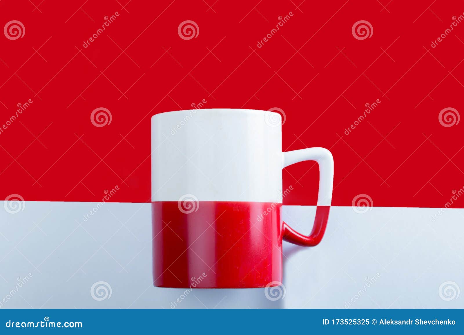 Red-white Cup on a Red-white Background Stock Image - Image of white ...