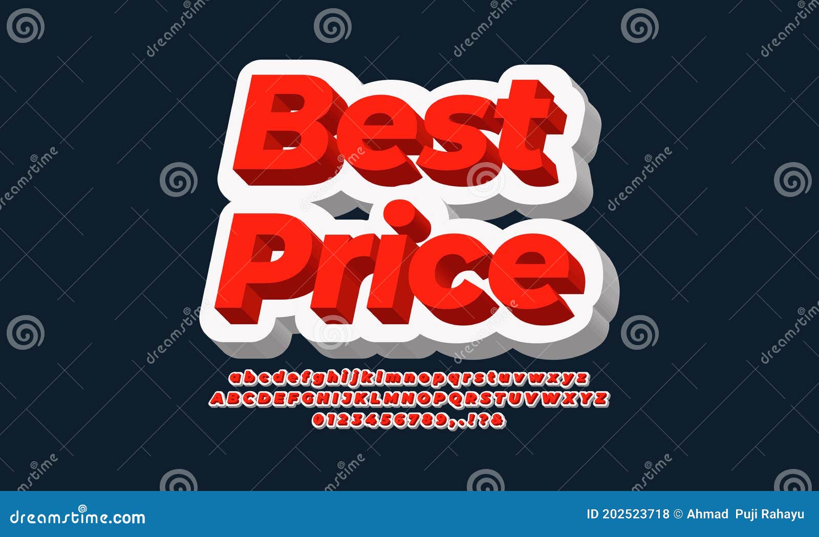 Red and White 3d Modern Alphabet or Letter Text Effect or Font Effect ...