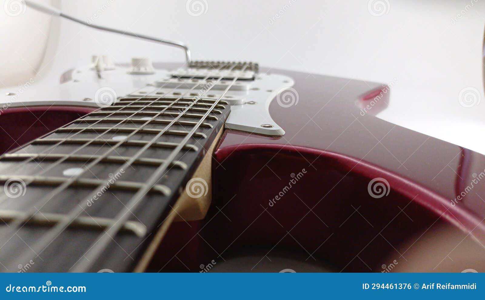 Red and White Electric Guitar Stock Photo - Image of musician, white ...
