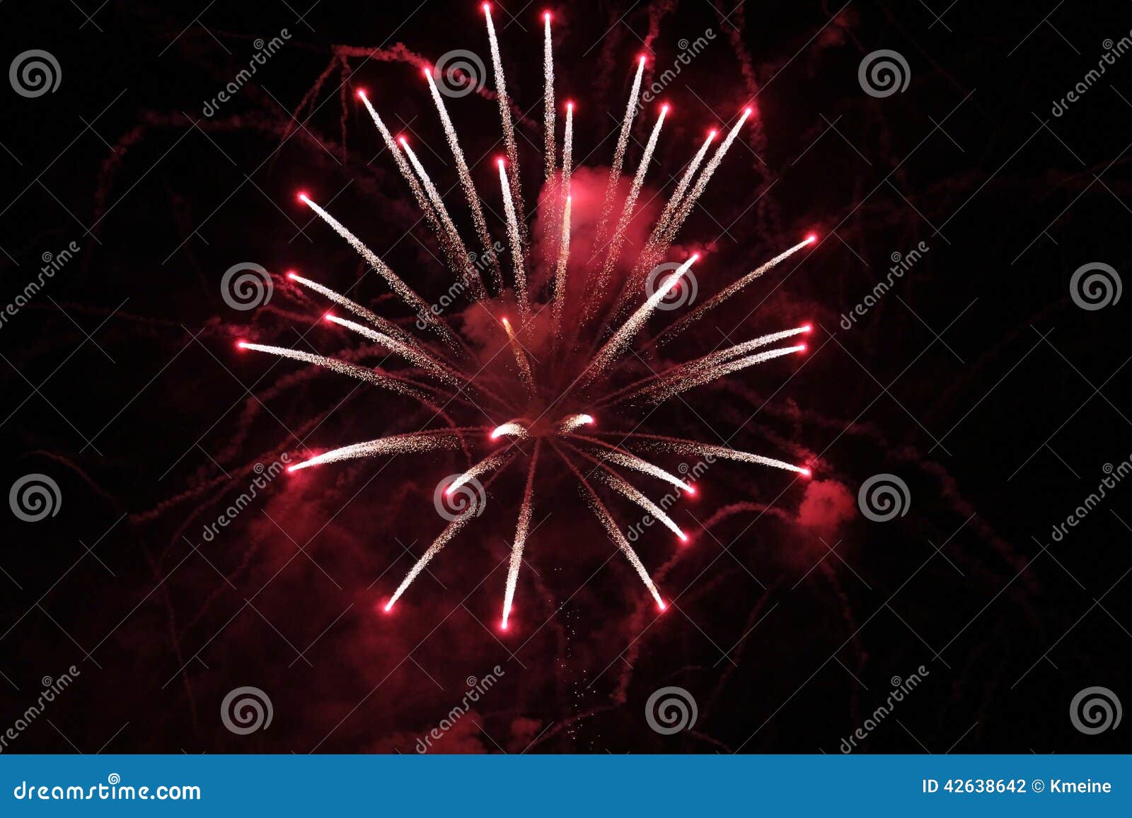 Red White Exploding Firework Stock Photo - Image of independence, light ...