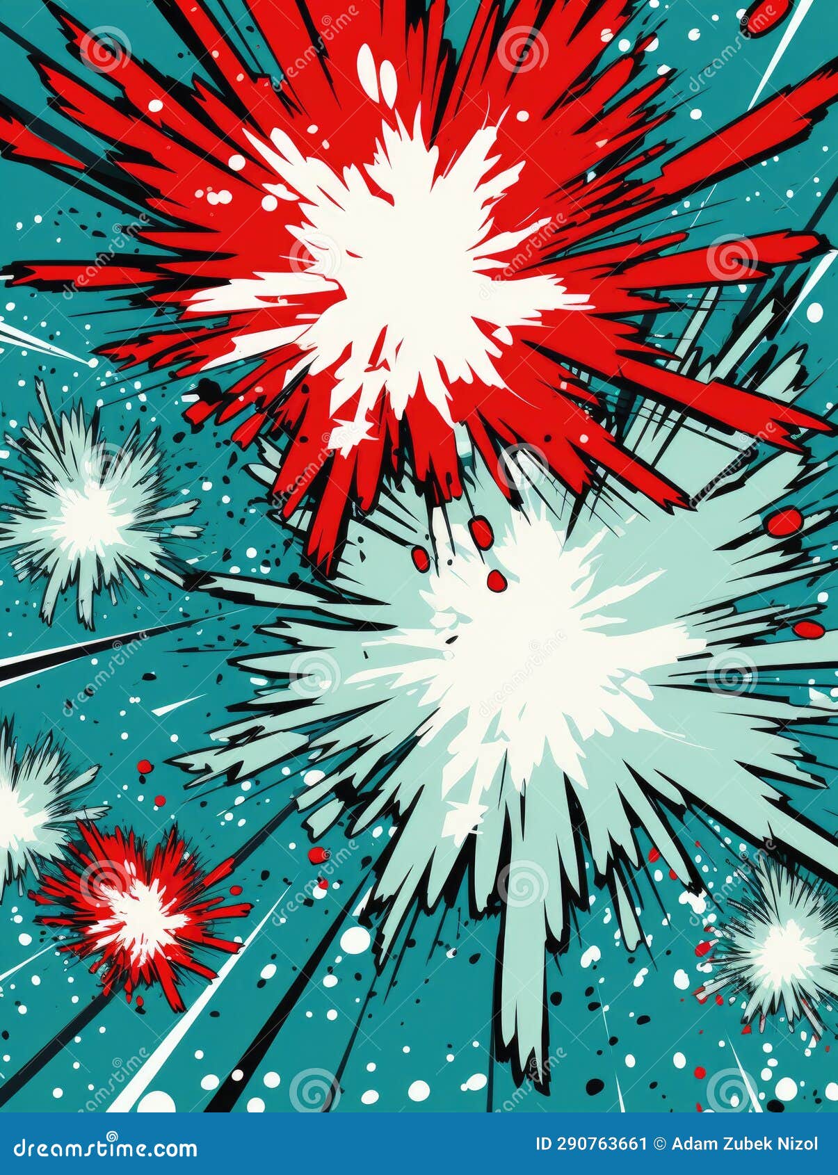 A red and white explosion stock illustration. Illustration of fireworks ...