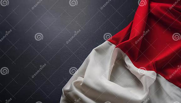 Red and White Fabric Draped on a Dark Background Stock Illustration ...