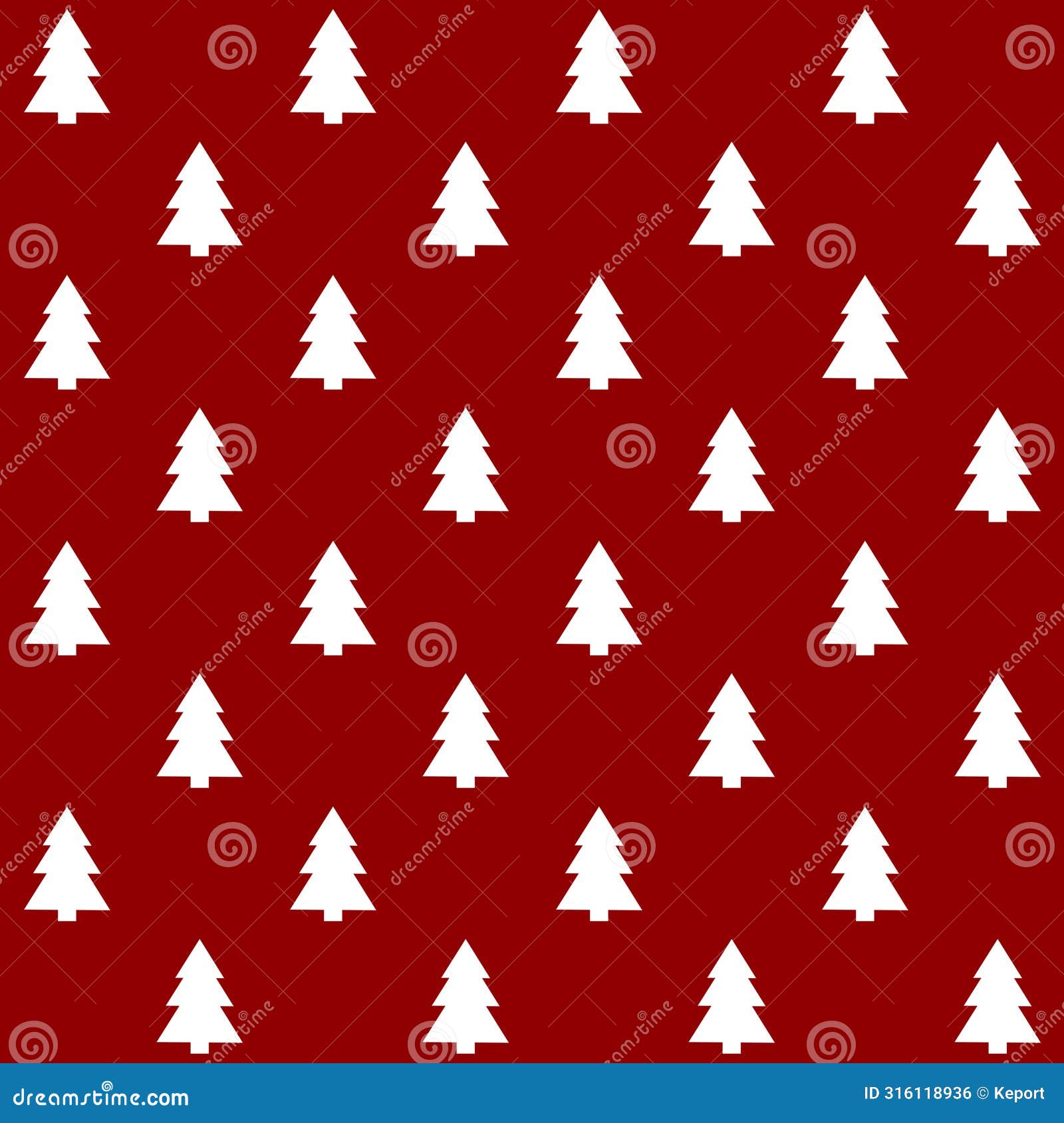Red and White Fir Trees - Wrapping Paper Template Stock Illustration ...