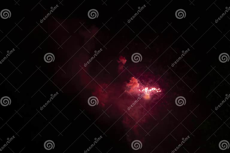 Red and White Firework Exploding. Stock Image - Image of contrast ...