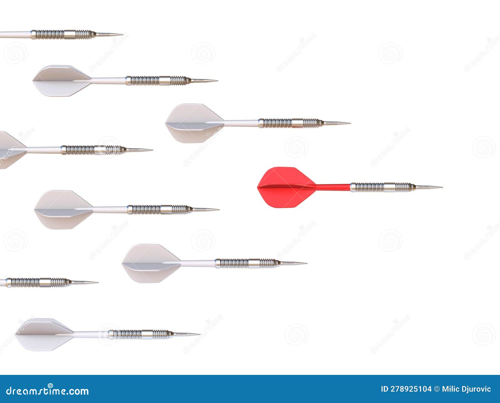 Red and White Flying Darts 3D Stock Illustration - Illustration of ...