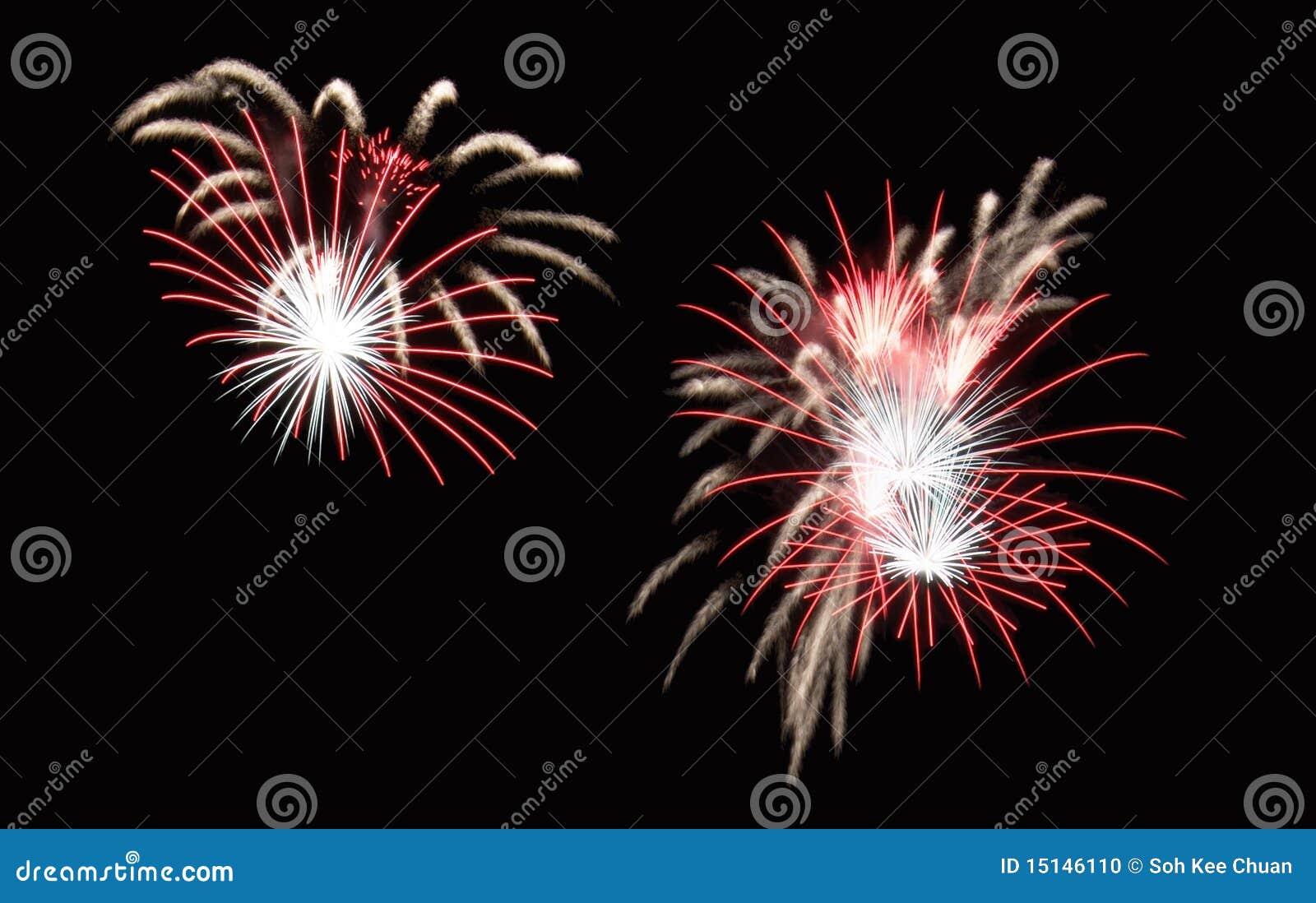 Red And White Fountain Fireworks Stock Photo - Image of pyrotechnics ...